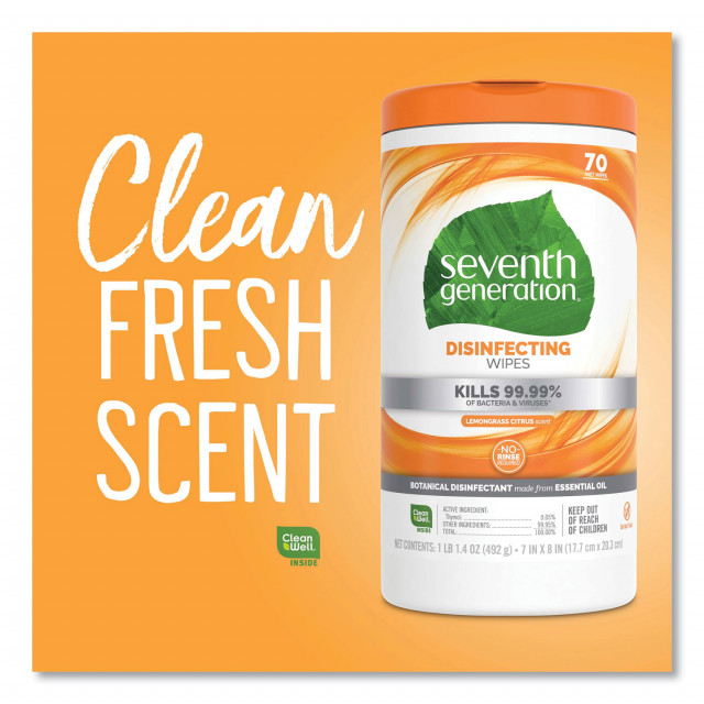 Seventh Generation Botanical Disinfecting Wipes 7 x 8 70 Count 6 Carton Quipply